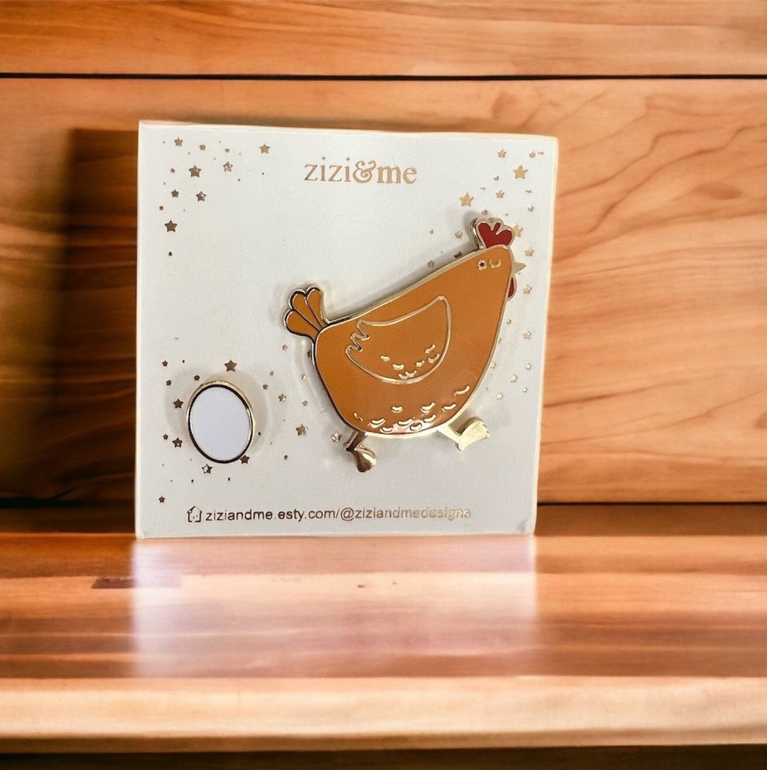 Chicken and Egg Enamel Pin Set Kawaii - Etsy