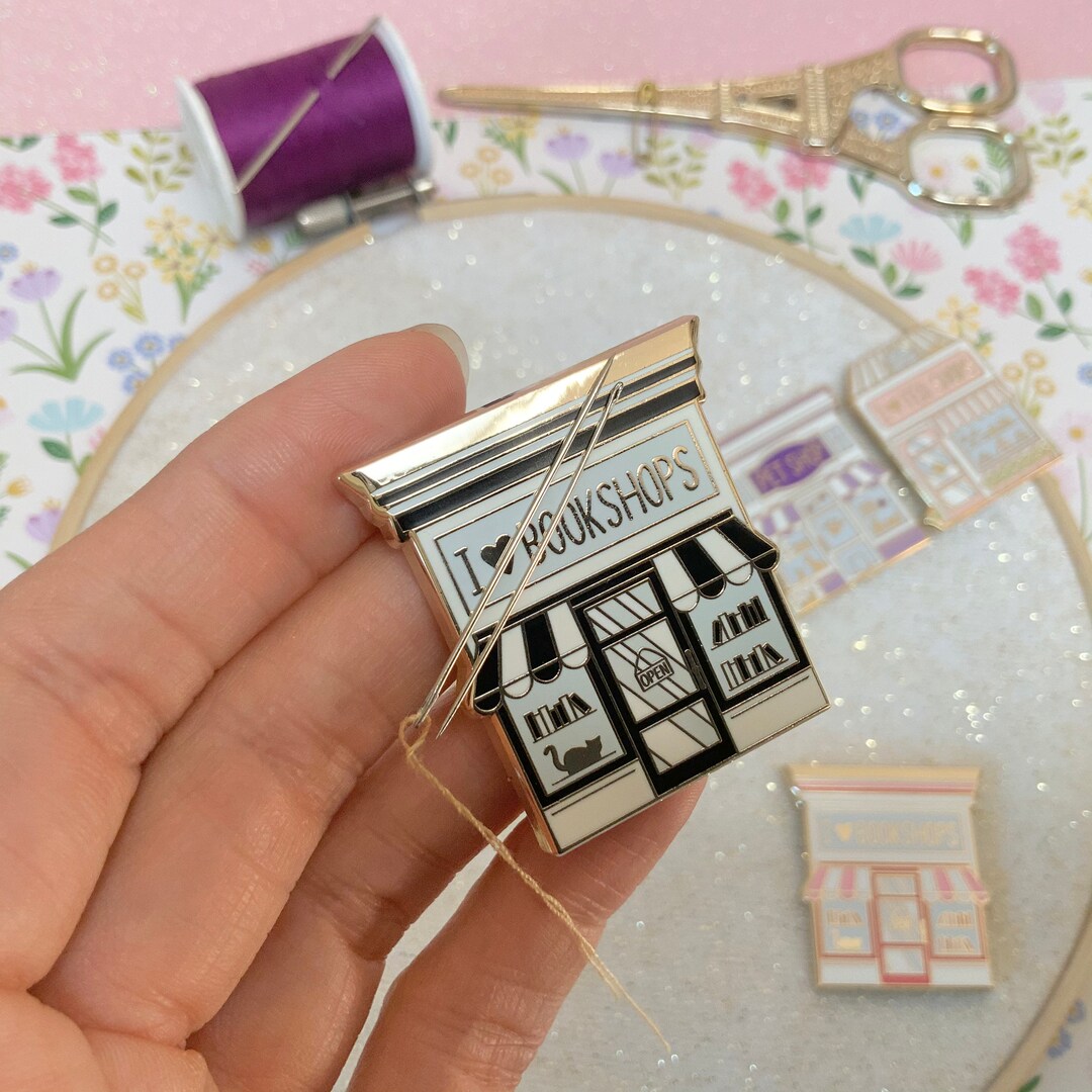 Bookshop Enamel Pin Needle Minder, Literary Gift - Etsy