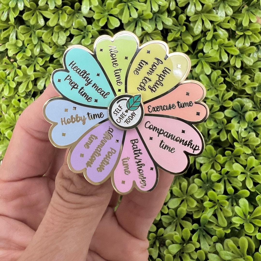 Spinning Flower Wheel Interactive Pin With Self Care Today Ideas - Etsy