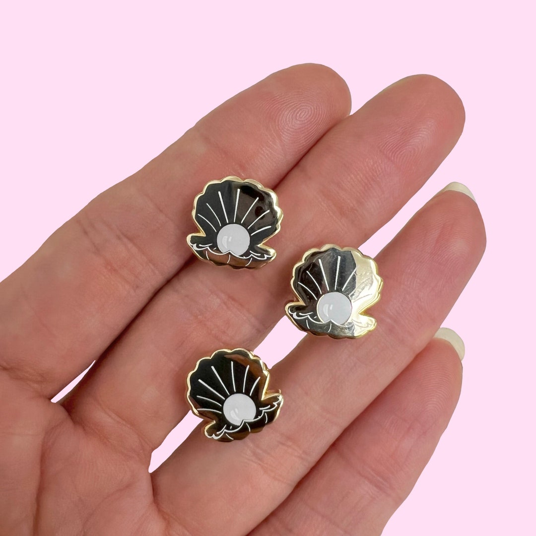 Set of 3 Mini Gold Plated Sea Shell Filler Enamel Pins - Etsy