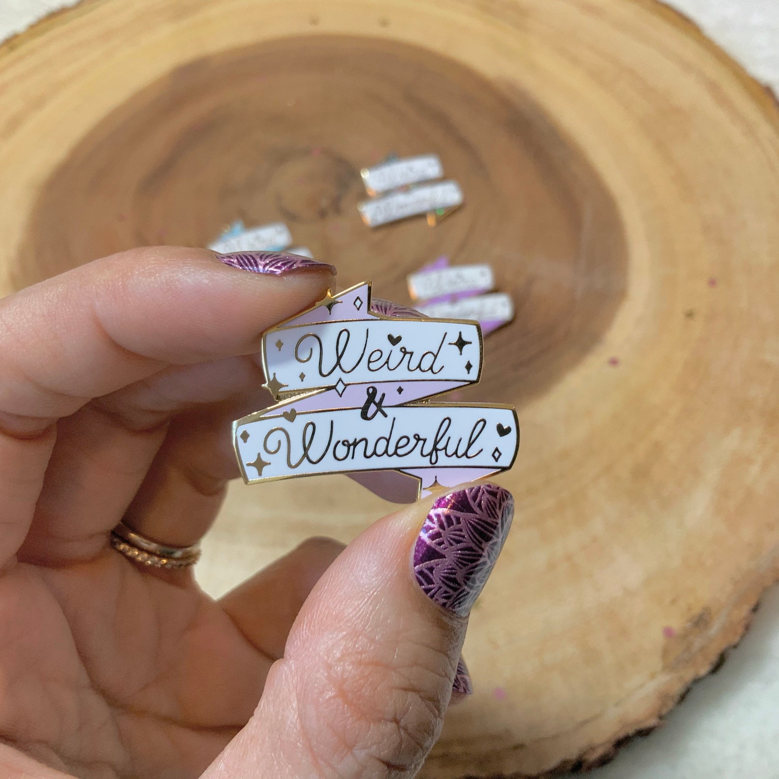 Beautiful Enamel Pin With the Quote weird and Wonderful - Etsy