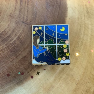 Midnight Art Pin for Dreamers! Beautiful Night Time Wish Upon a Star ...
