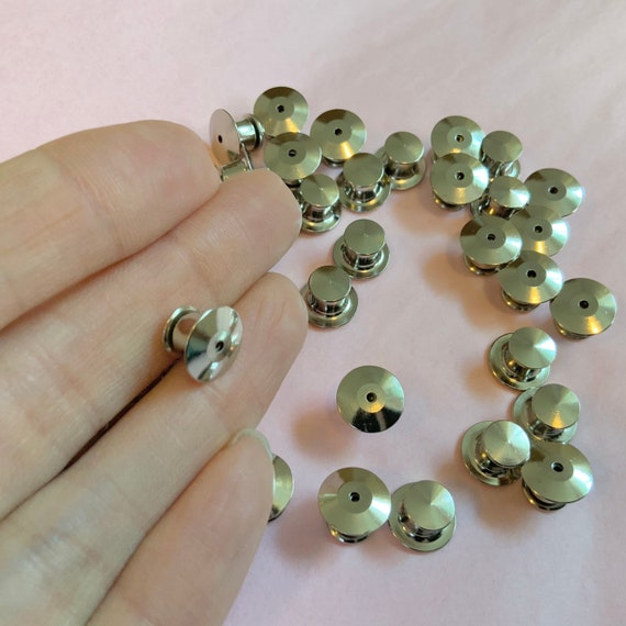 Silver Metal Enamel Locking Pin Backs to Secure Your Pins | Etsy