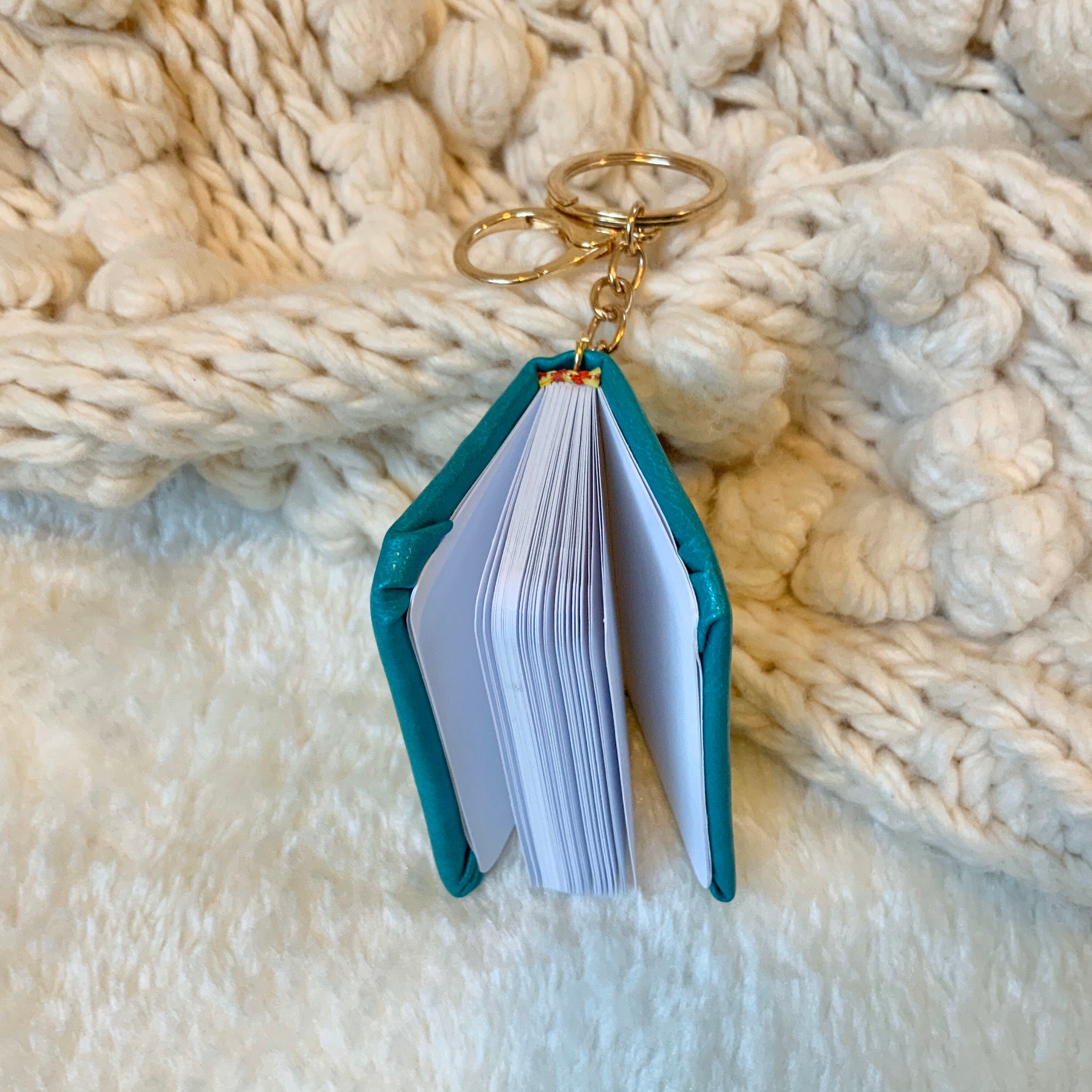 Pretty vegan leather set of 4 mini notebooks with keychain & | Etsy