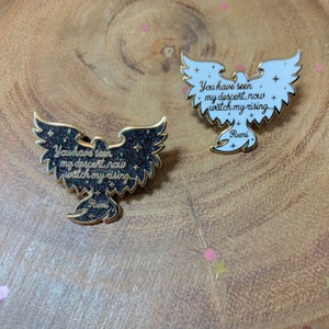 Beautiful 1.25 Inch Phoenix Rising Gold Plated Enamel Pin With Rumi ...