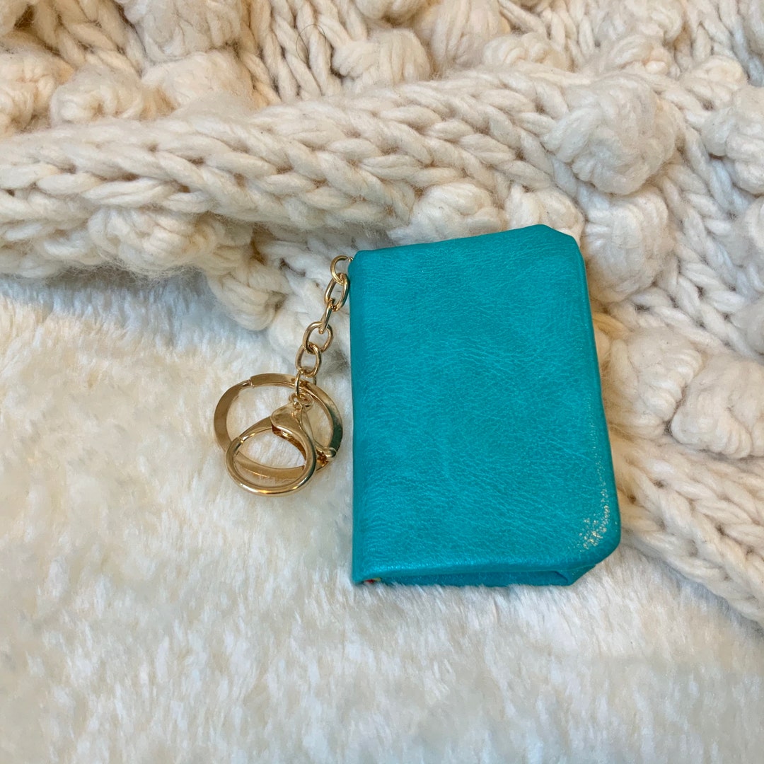 Pretty Vegan Leather Mini Notebook With a Keychain & Lobster Clasp ...