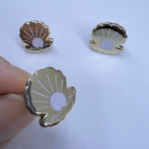 Set of 3 Mini Gold Plated Sea Shell Filler Enamel Pins - Etsy