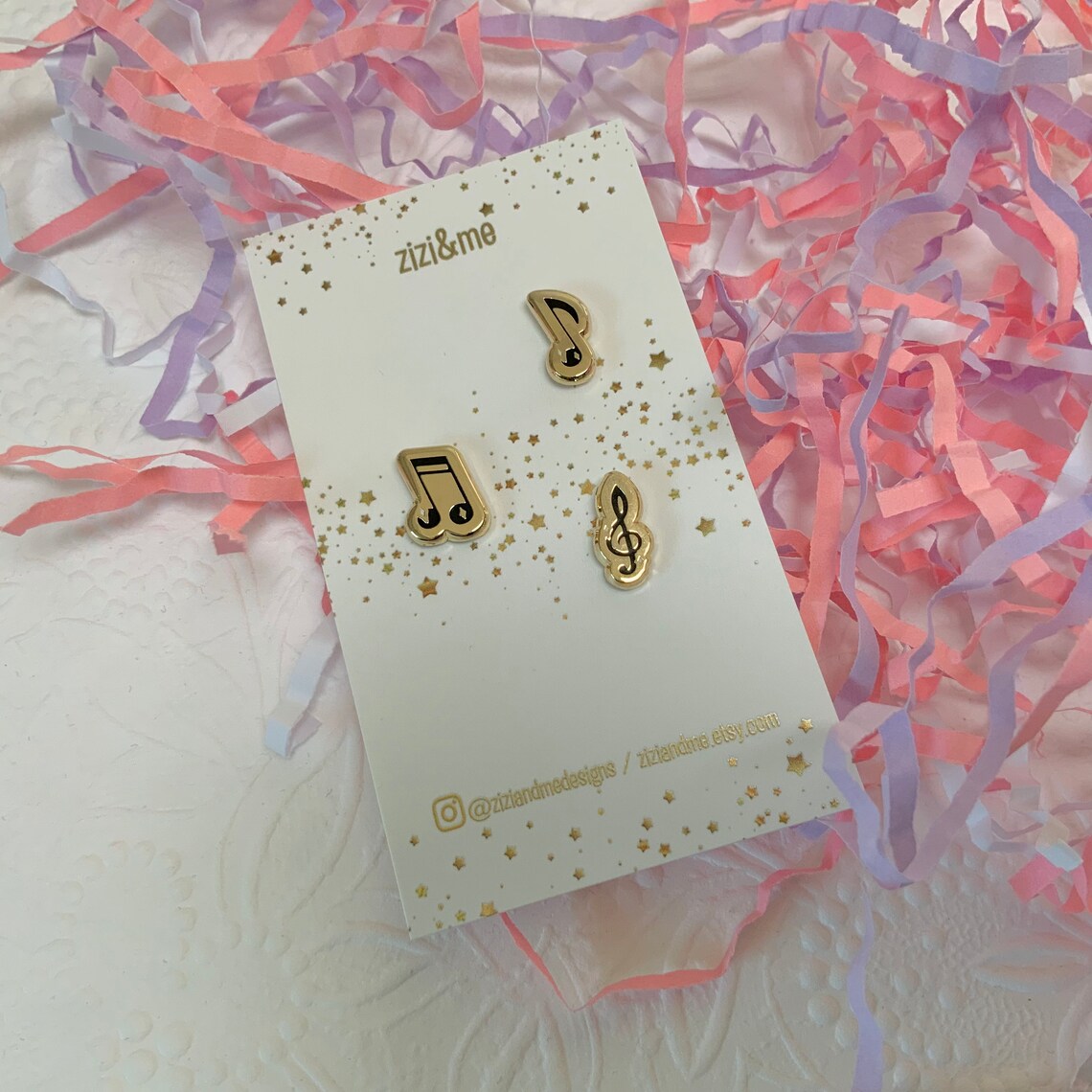 Cute Tiny Gold Plated Mini Musical Notes Set of 3. Adorable - Etsy