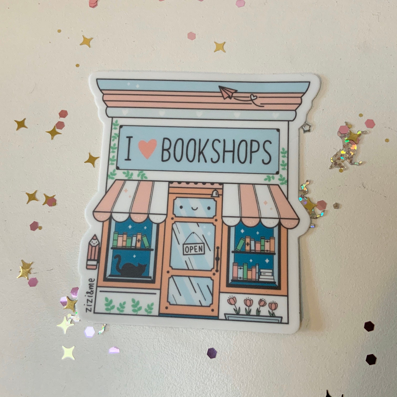 Cute 3” Kawaii Bookshop Vinyl Sticker Matches the Bookshop Enamel Pin I ...