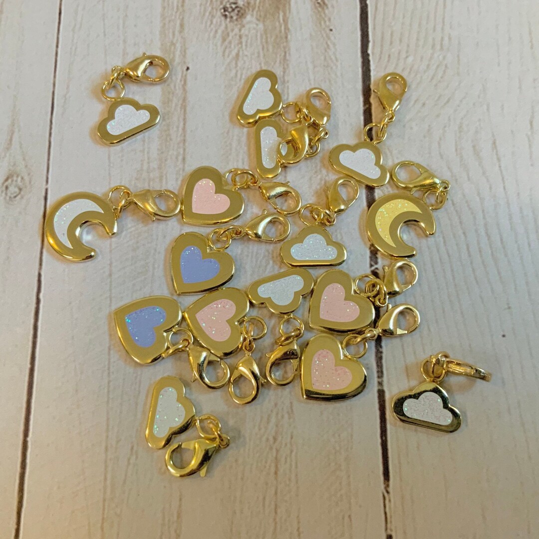 Gold Plated Glitter Cloud Charm, Mini Zipper Charm - Etsy
