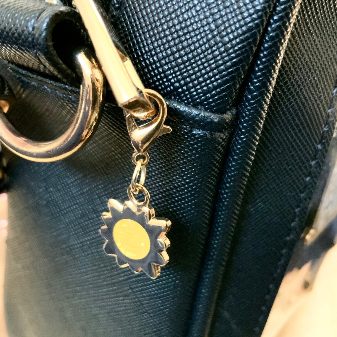 Mini gold plated golden sun planner & zipper charm with a | Etsy