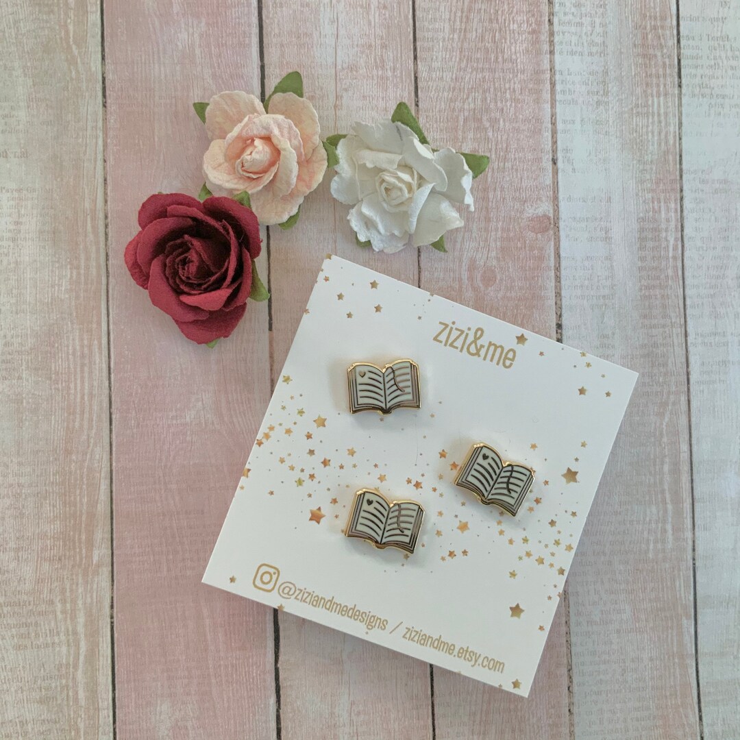 Mini Gold-plated Book Pins - Set of 3. Adorable Bookish Pin Gift. Great ...