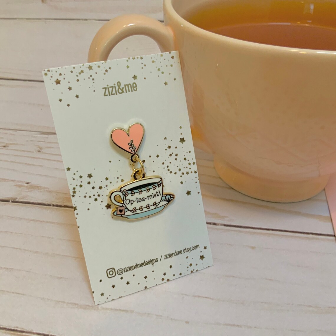 Op-tea-mist Teacup Punny Enamel Pin Great Little Gift for Tea | Etsy