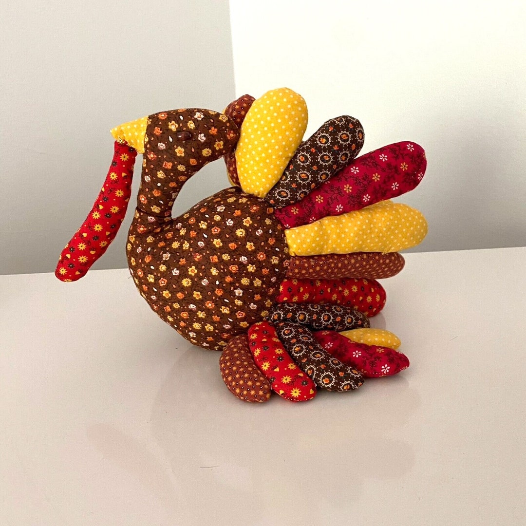 Vintage Stuffed Thanksgiving Decor Turkey Layered Orange Brown - Etsy