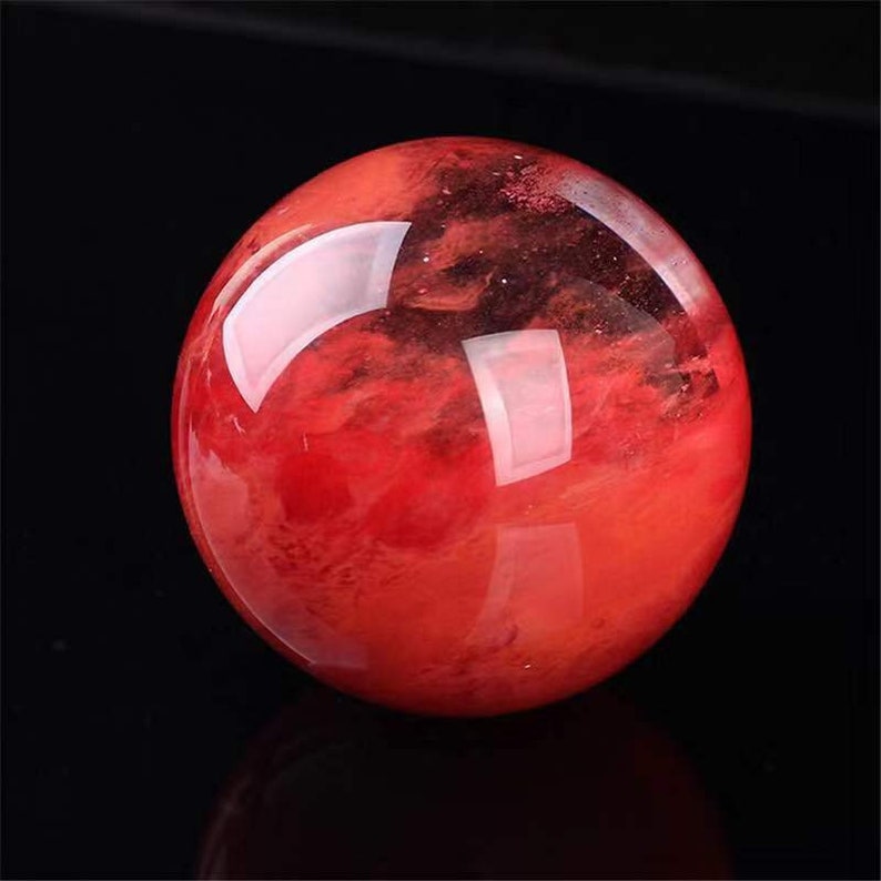 Red Smelting Ball Quartz Mineral Crystals Sphere Natural Gemstones ...