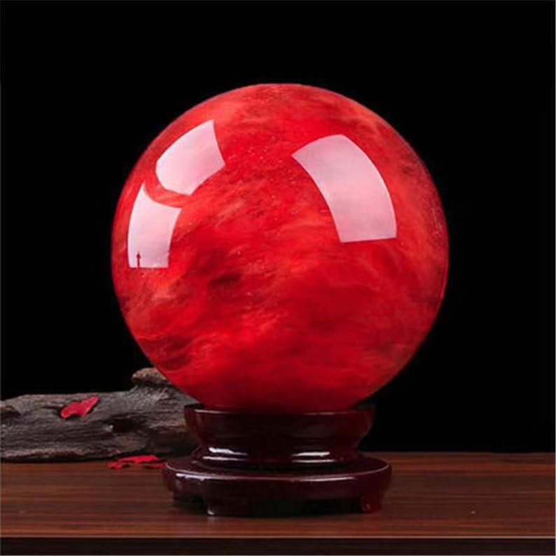 Red Smelting Ball Quartz Mineral Crystals Sphere Natural Gemstones ...