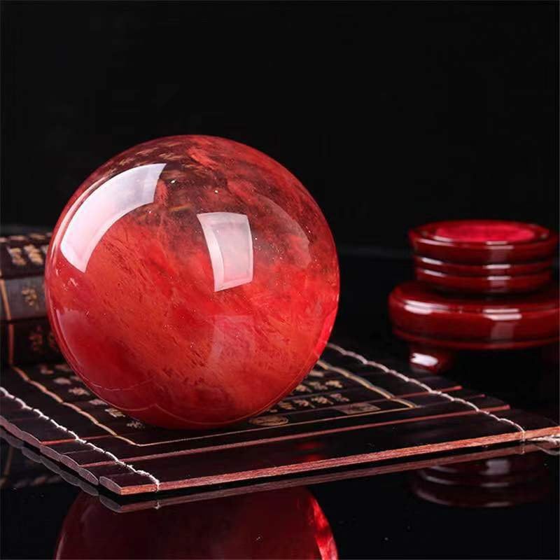 Red Smelting Ball Quartz Mineral Crystals Sphere Natural Gemstones ...