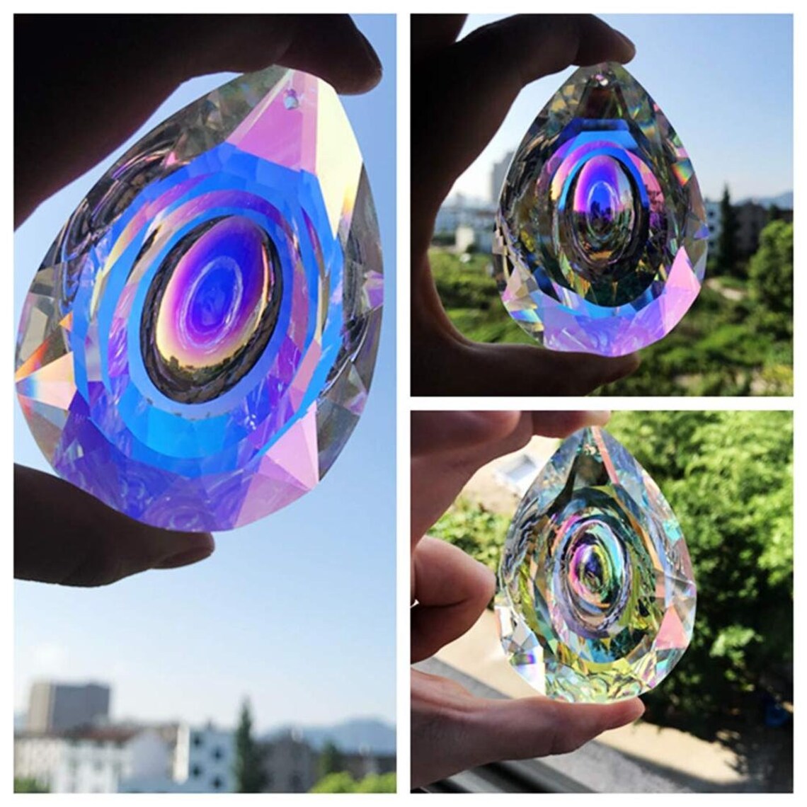 Hanging Crystals Prism Suncatcher for Windows Decoration 76mm Color ...