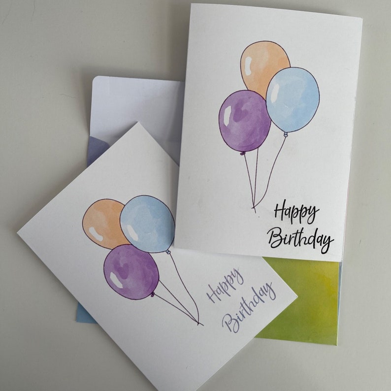 Balloon Birthday Card - Etsy