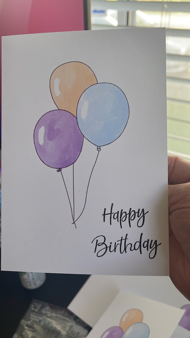 Balloon Birthday Card - Etsy
