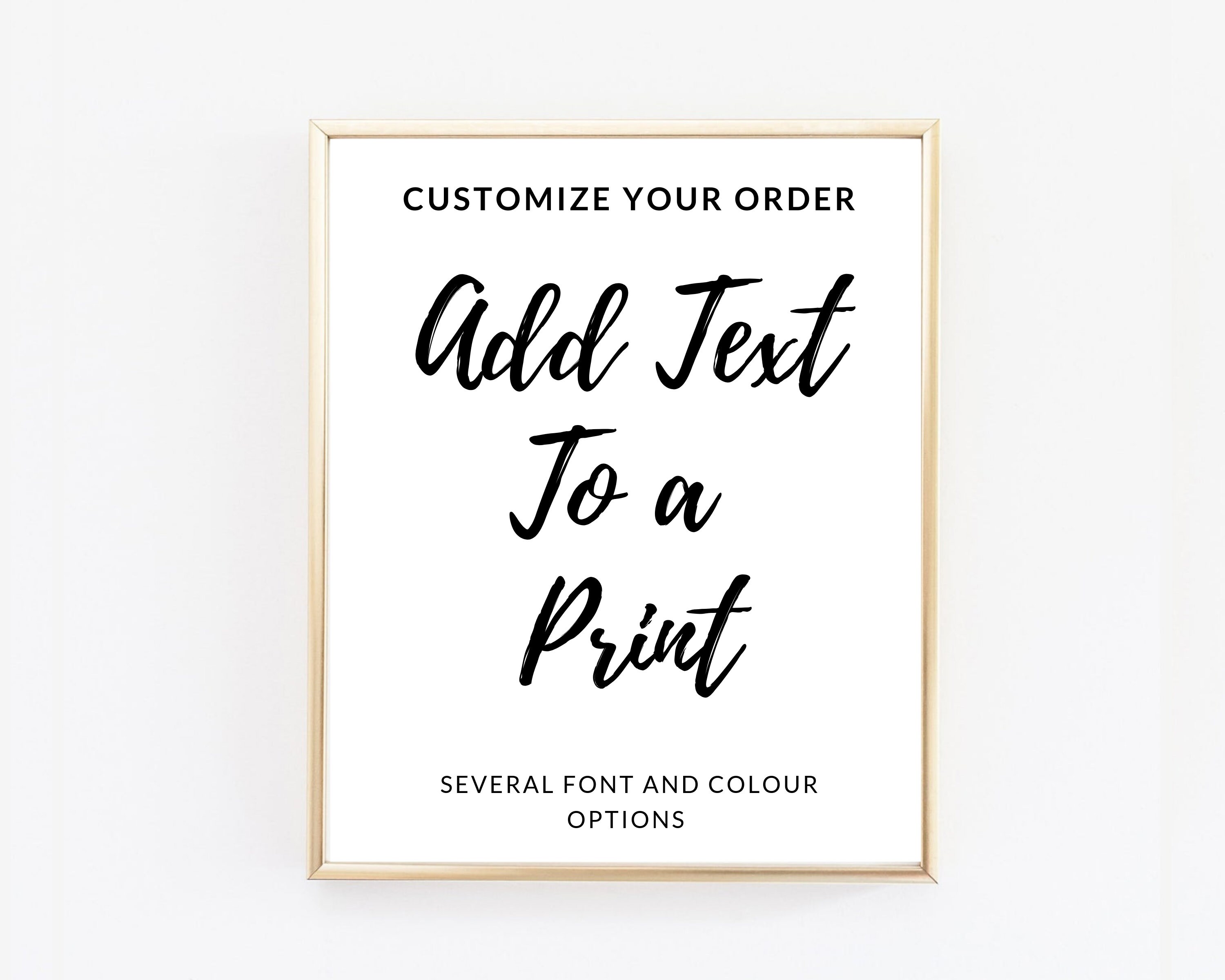 Pen & Ink Fine Art Text Change Customization Custom Additional Text ...