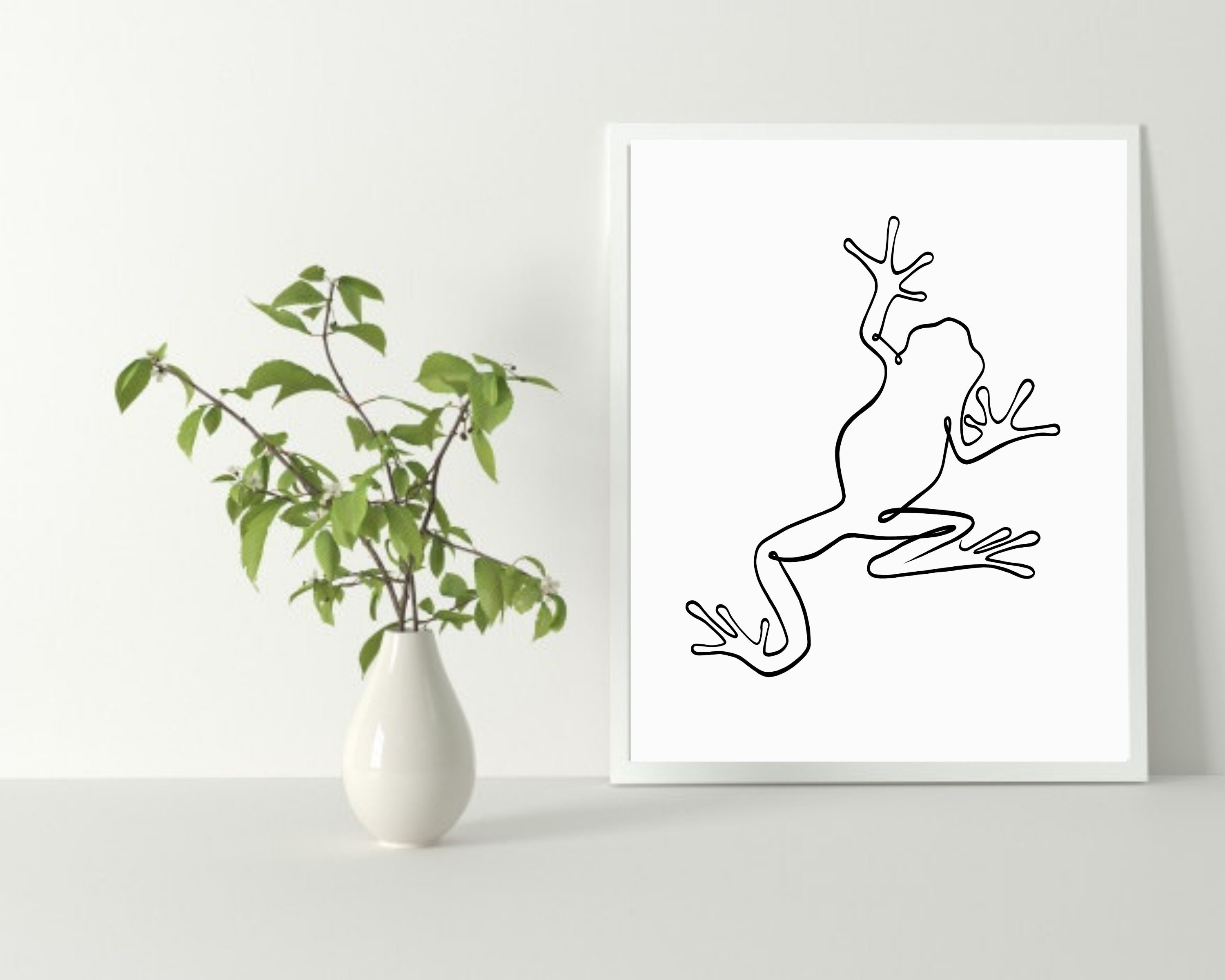 Tree Frog Line Drawing