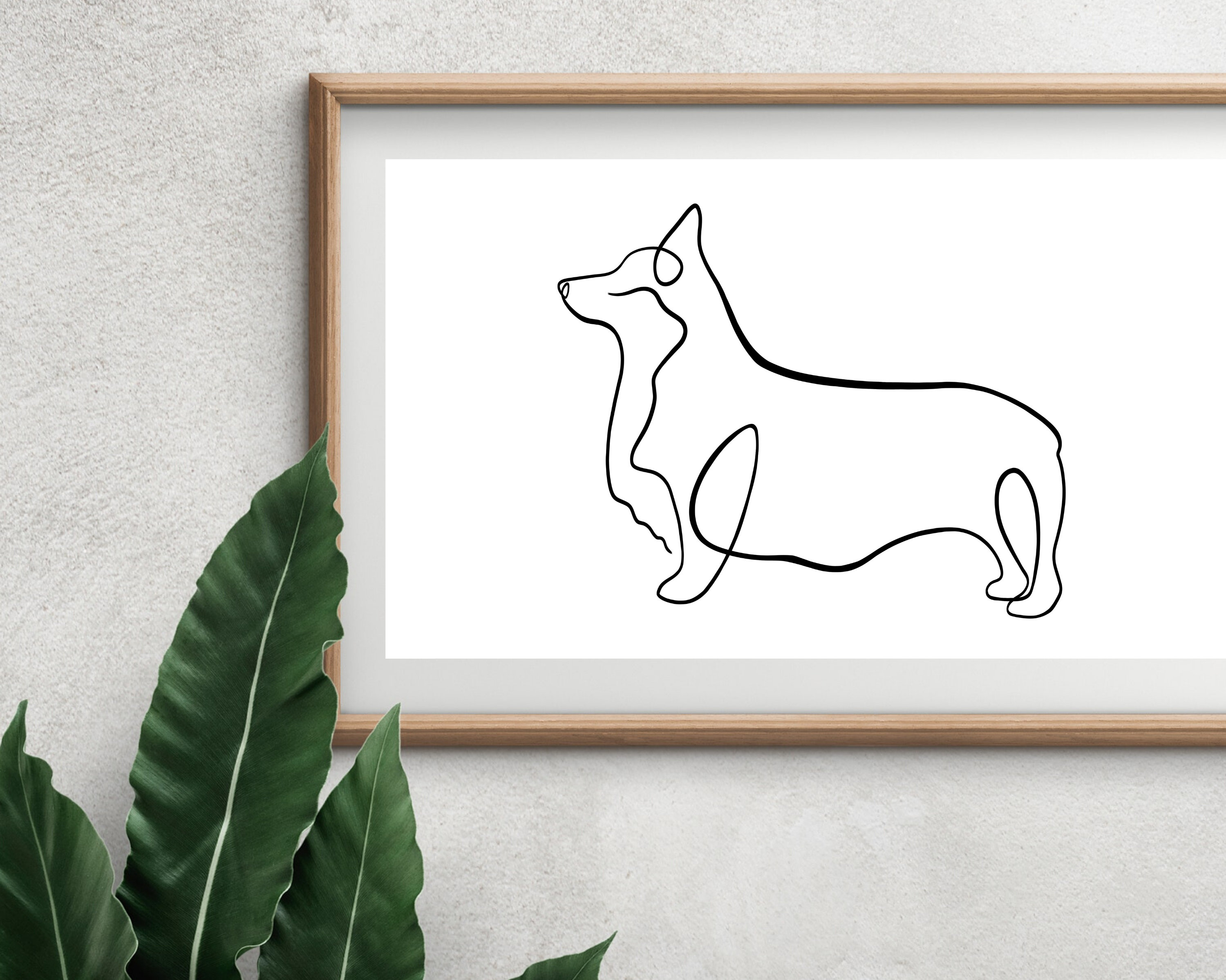 Art & Collectibles Digital Prints Prints Corgi One Line Art Print etna ...