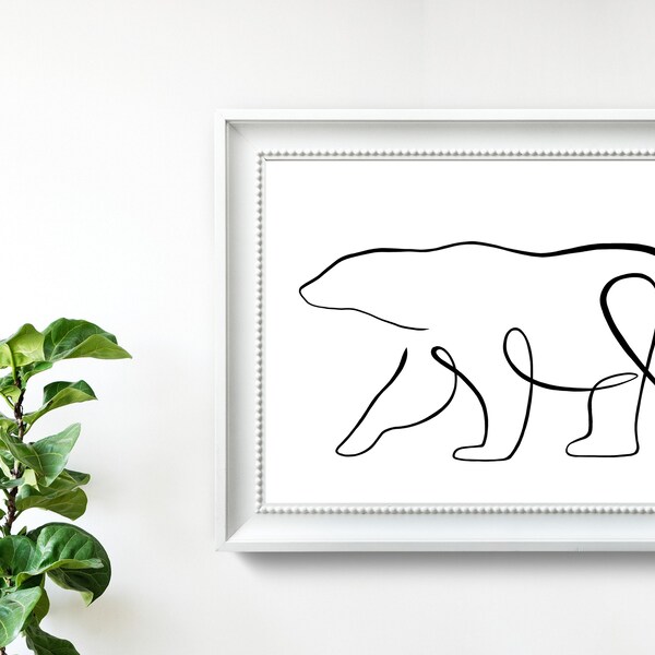 Bear Line Drawing - Etsy