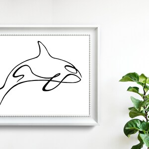 One Line Orca Whale Print Art Minimal Fine Art Orca Art | Etsy Australia