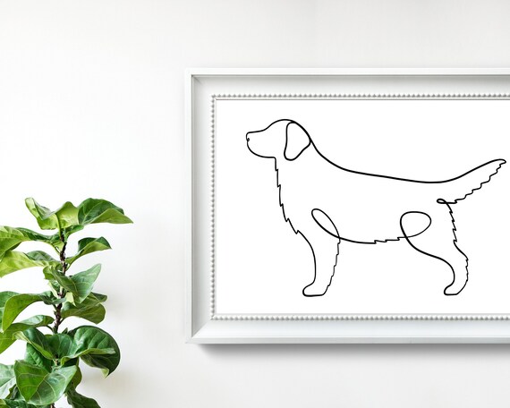 Golden Retriever Line Drawing