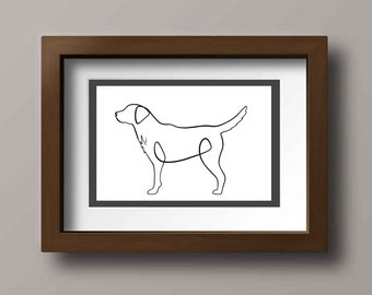 Labrador Line Art Print - Etsy