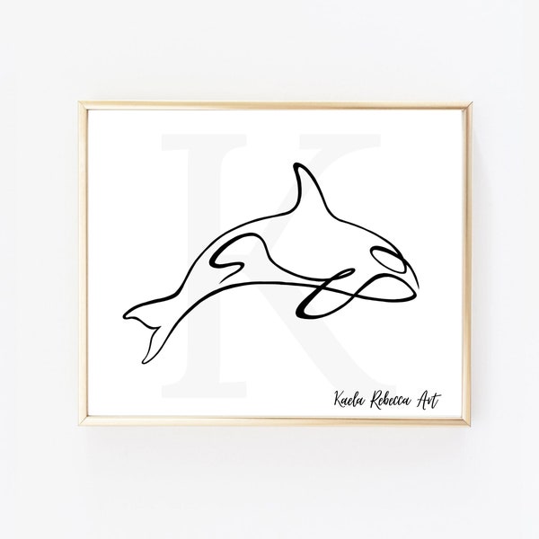 One Line Orca - Etsy