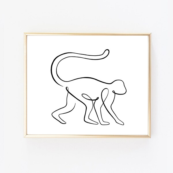 Monkey Art Print - Etsy
