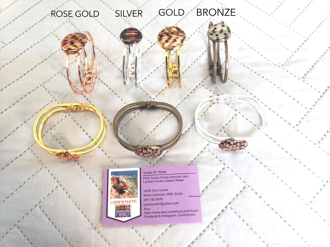 Pulsera de aleta de pez león: brazalete o cadena de aleación de metal ...