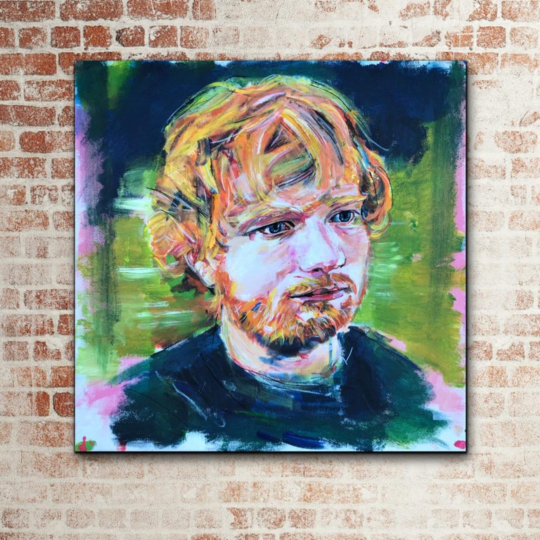 Ed Sheeran Portrait Painting: Original Acrylic & Oil on Canvas - Etsy