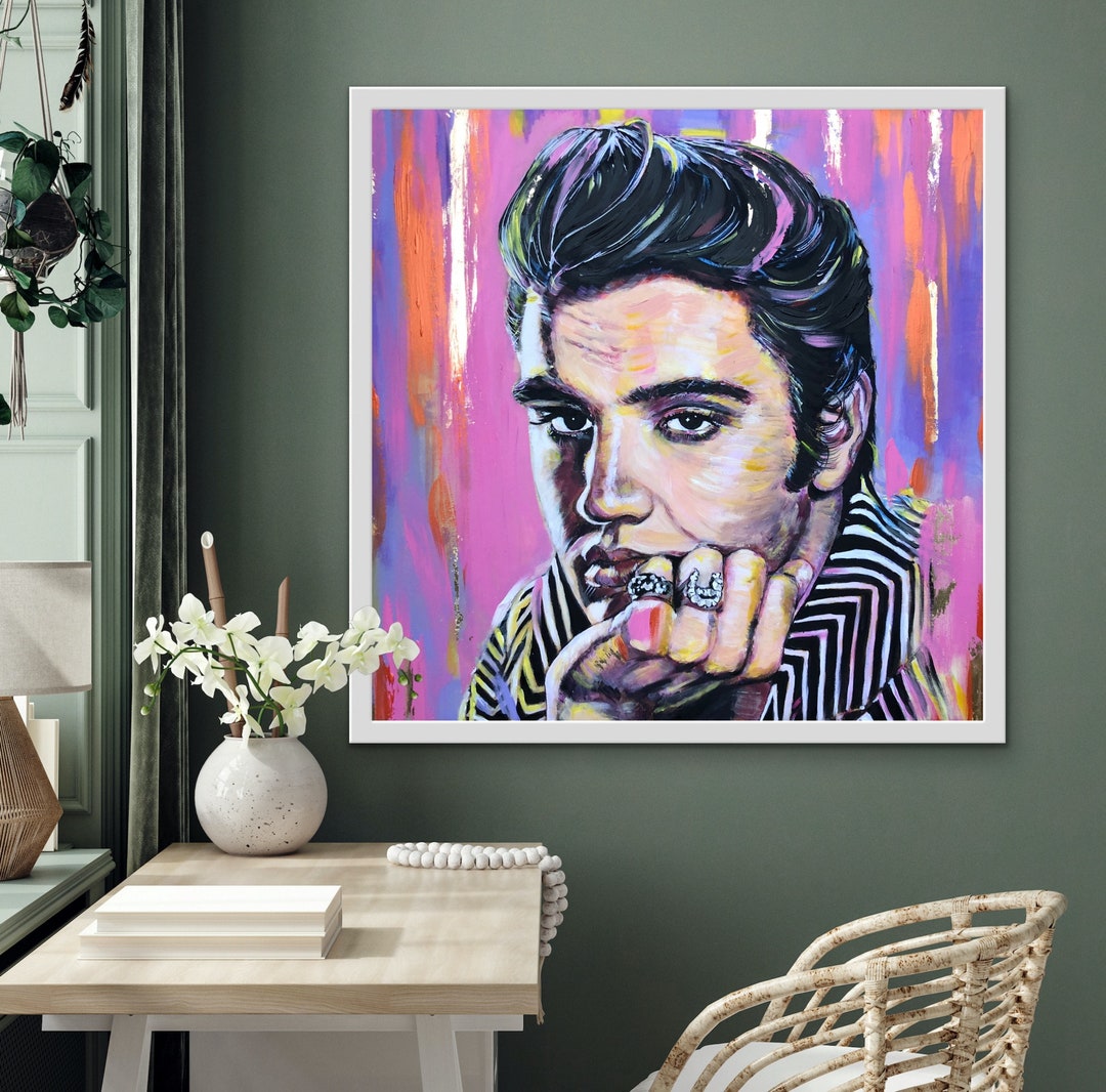 Elvis Presley, Elvis Portrait Wall Art, Elvis Wall Decor, Elvis Gift ...