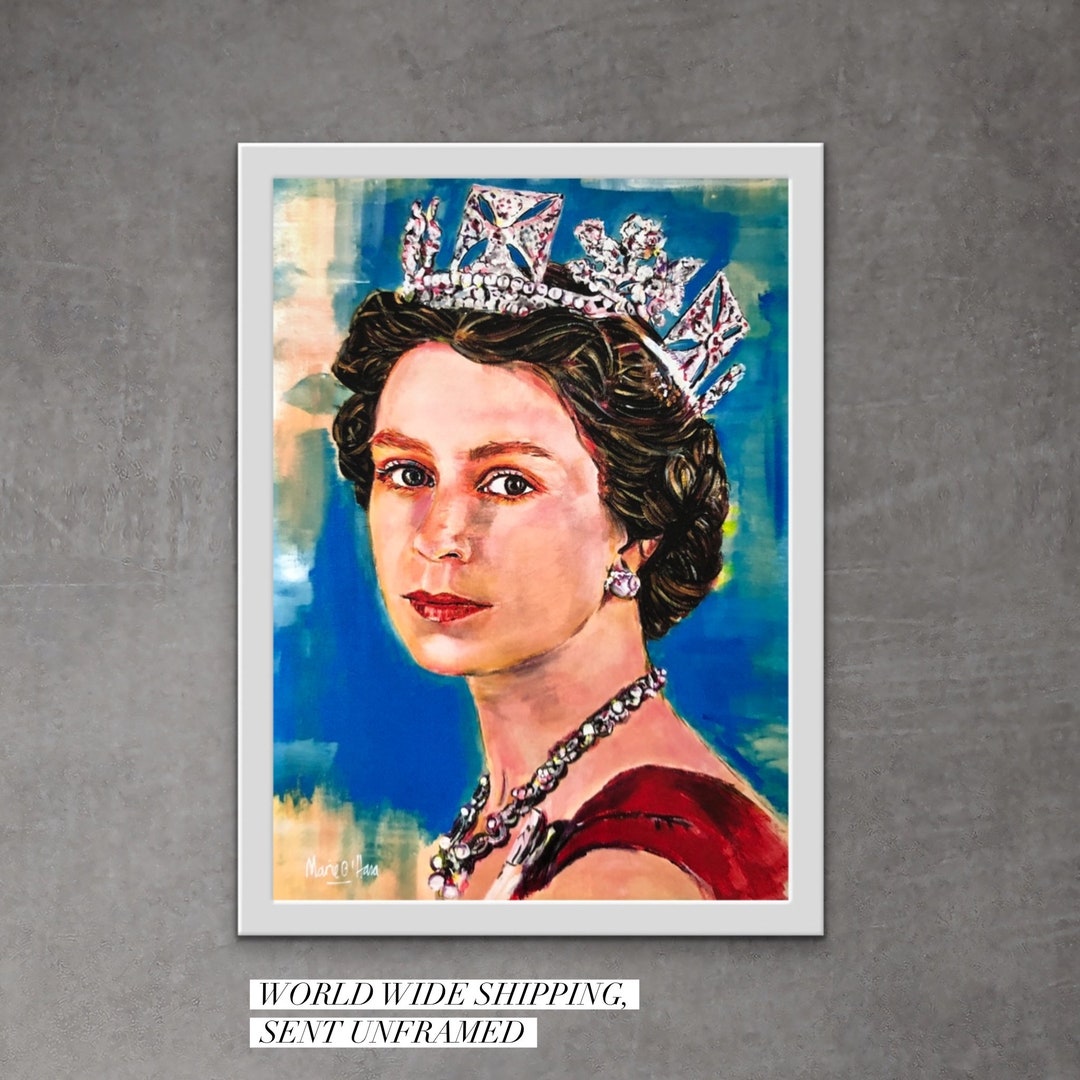 Queen Elizabeth II Original Portrait Print / A3 - Etsy