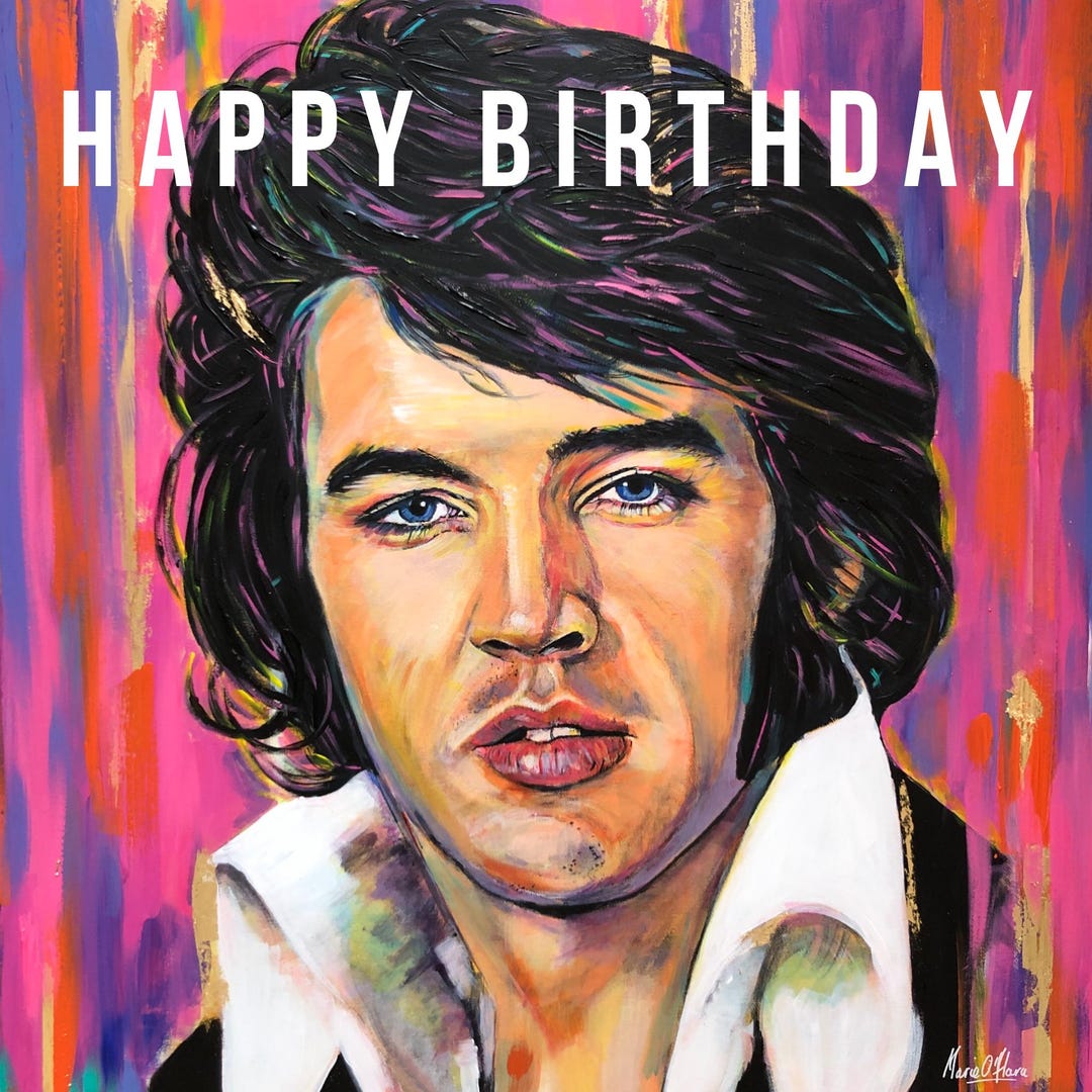 Elvis Presley Card, Elvis Birthday Card, Elvis Gift, Elvis Presley Fans ...