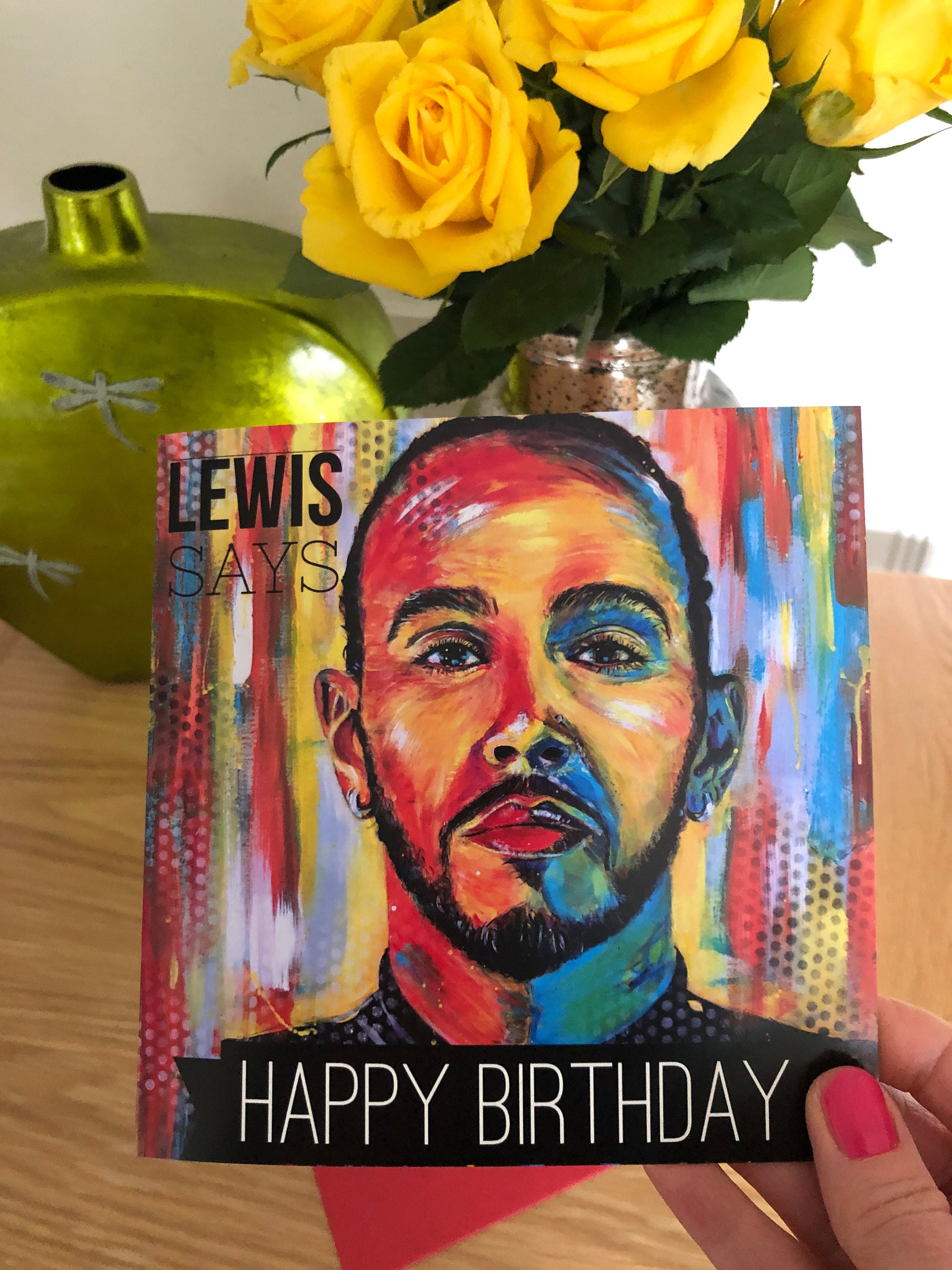 Greeting Cards Paper Lewis Hamilton Formula 1 F1 Birthday Card Happy ...