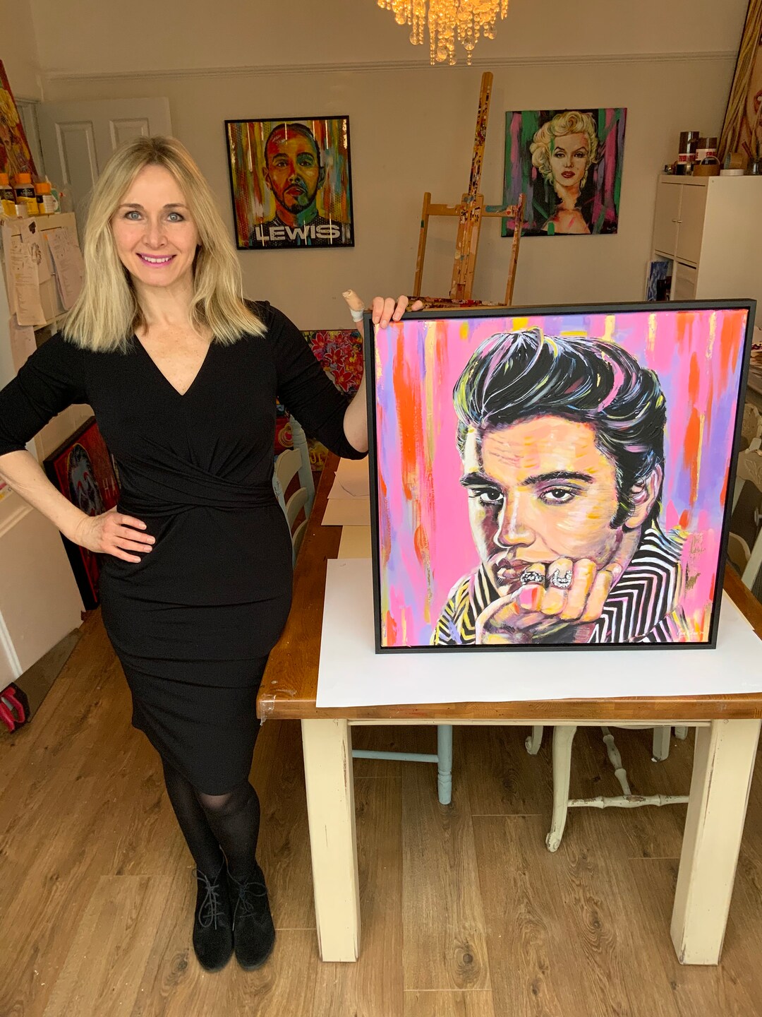 Elvis Presley Original Painting, Elvis Presley, King of Rock Wall Art ...