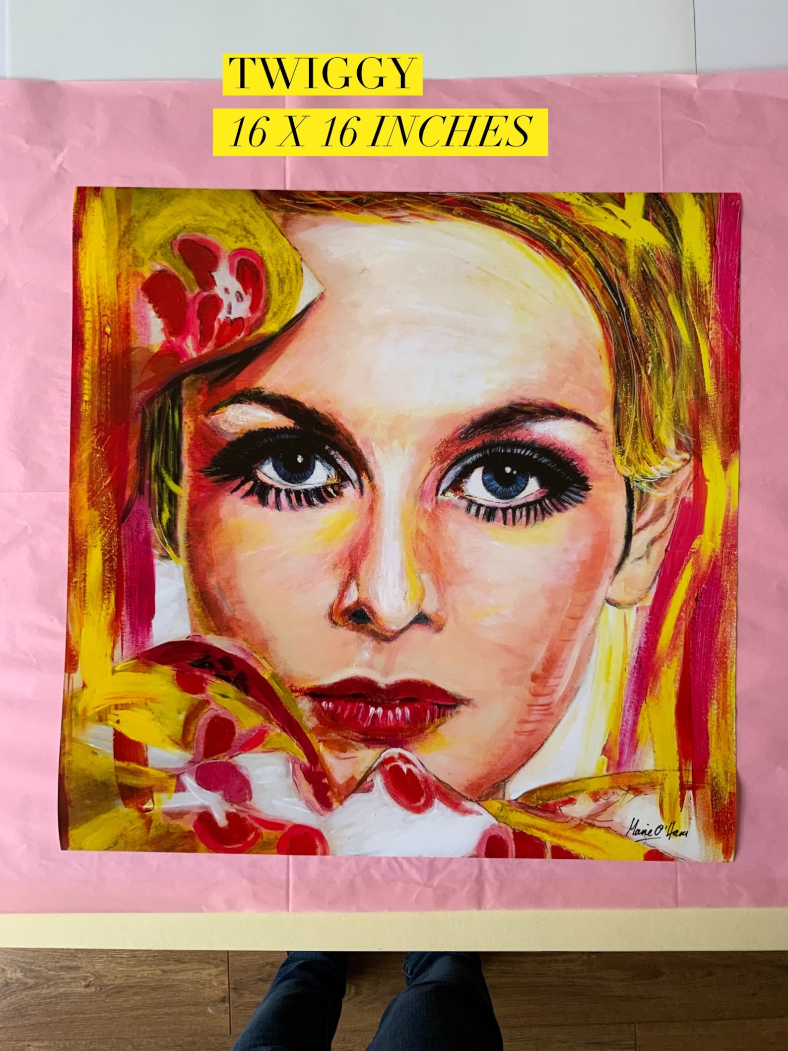 Twiggy Original Art Portrait Print of the Iconic Supermodel of - Etsy