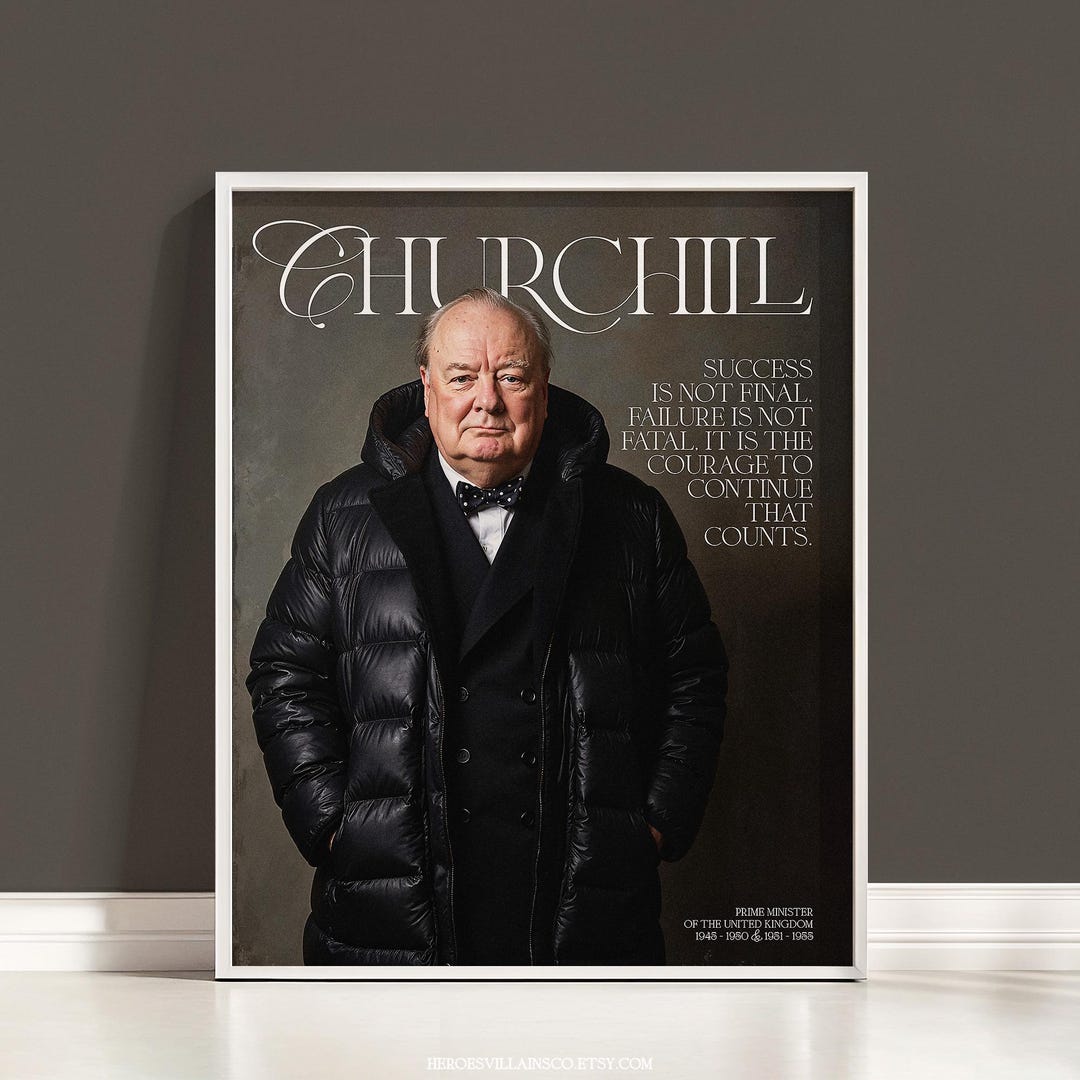 Winston Churchill Quote Poster | Digital Download – Success & Courage ...