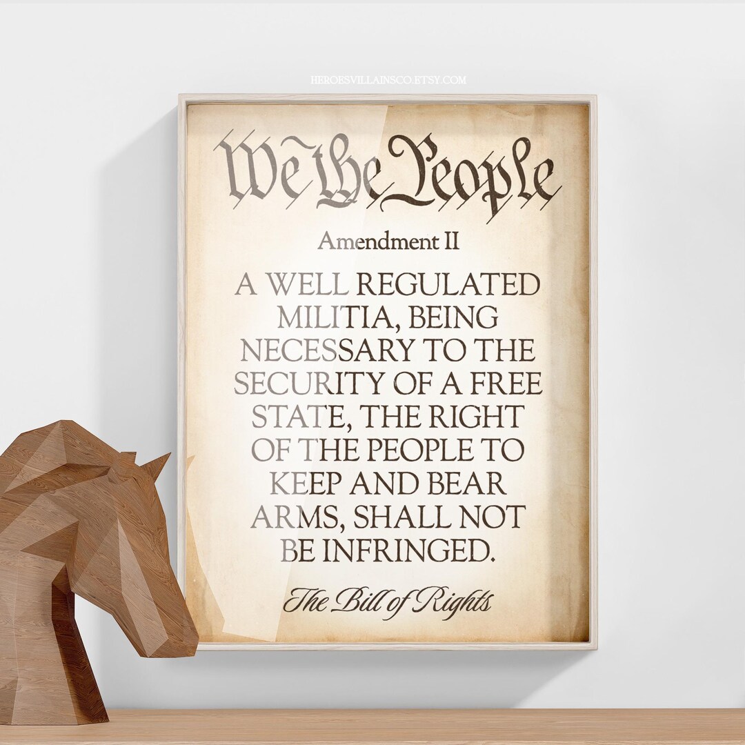US Constitution Amendment II Poster – We the People, 2nd Amendment Wall ...