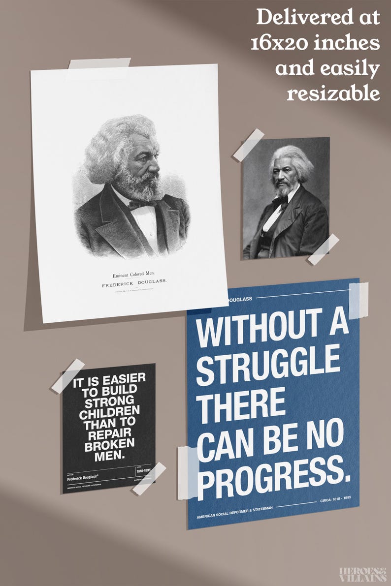 Frederick Douglass Quote & Portrait Poster Set | Digital Download ...