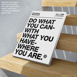 Theodore Roosevelt Quote Poster Poster – Motivational Print, Minimalist ...