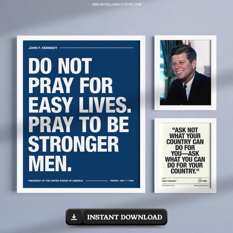 Jfk Poster Quote - Etsy
