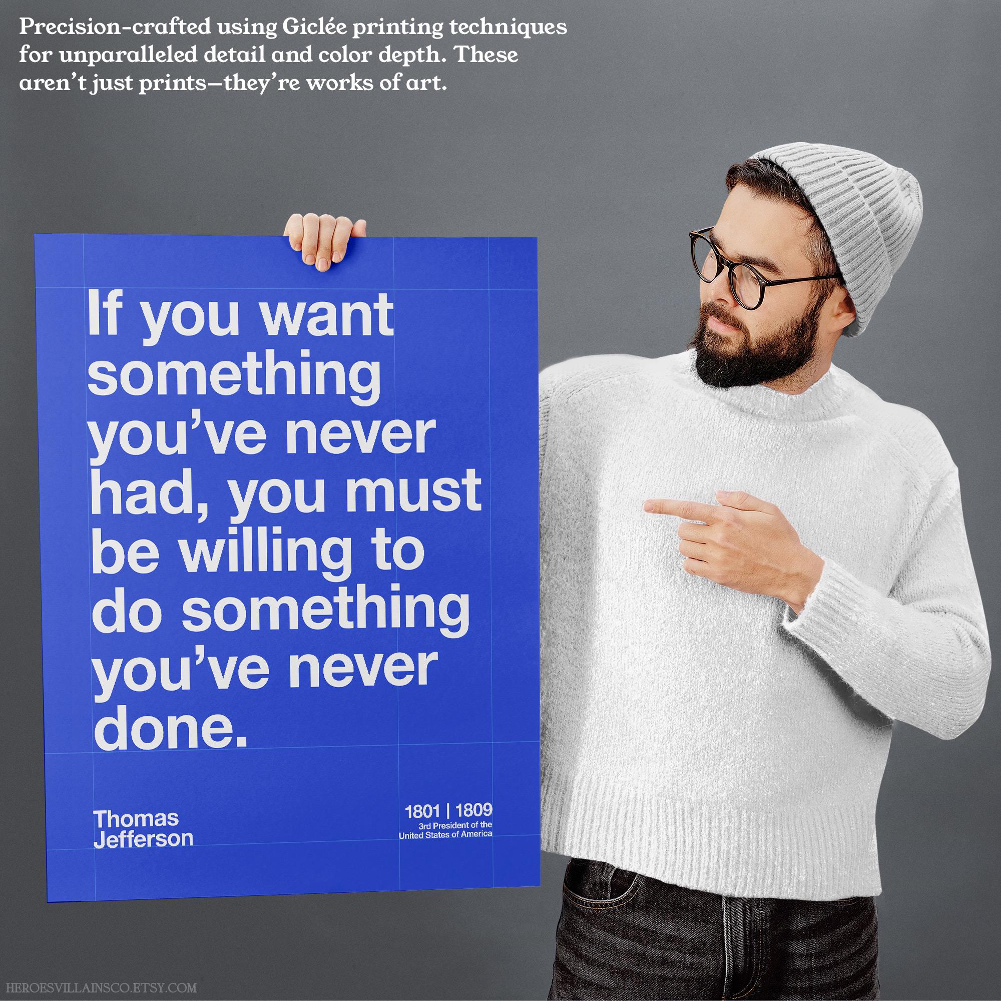 Thomas Jefferson Quote Poster – Bold Motivational Wall Art for Office ...