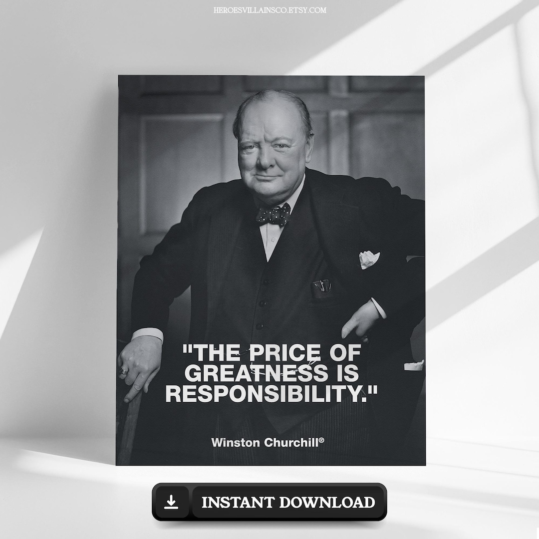 UK Prime Minister Winston Churchill Quote Poster – "the Price of ...