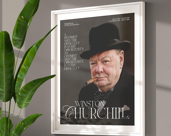 Winston Churchill Quote Art Print - We Shall Fight on the Beaches ...