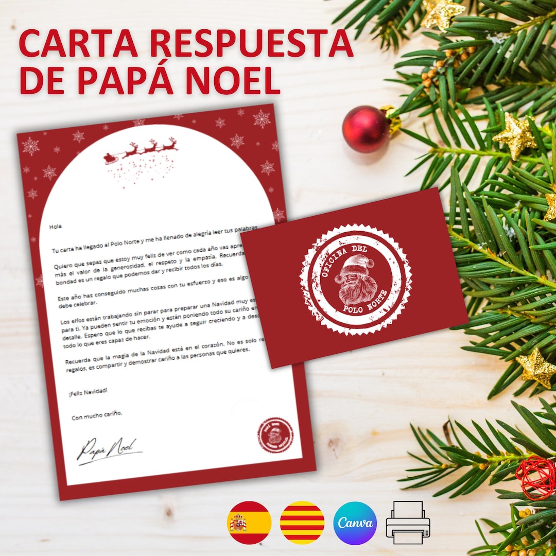 Santa Reply Letter Editable Canva Template Printable Christmas Letter ...